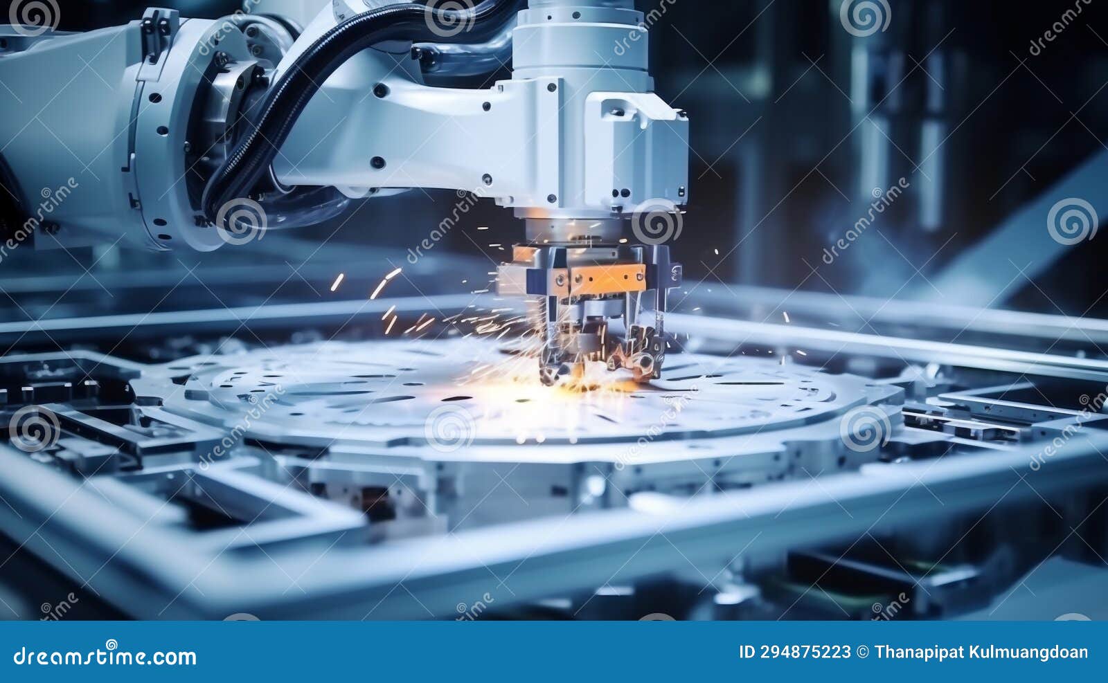 Industrial Machine Automatic Robotic Arm, Smart Modern Factory ...