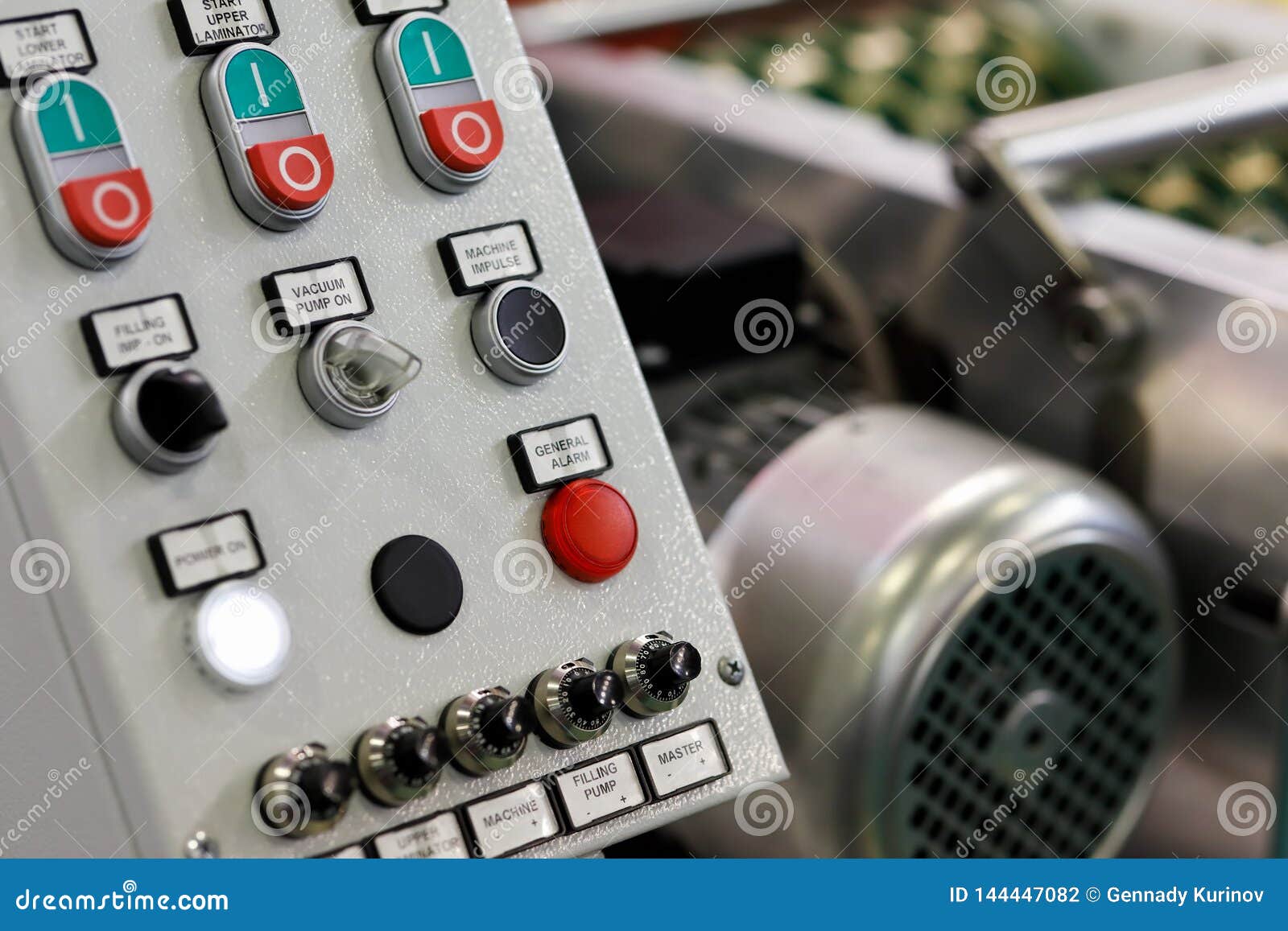 Industrial Machine Control Panel Close Up Stock Photo - Image of ...