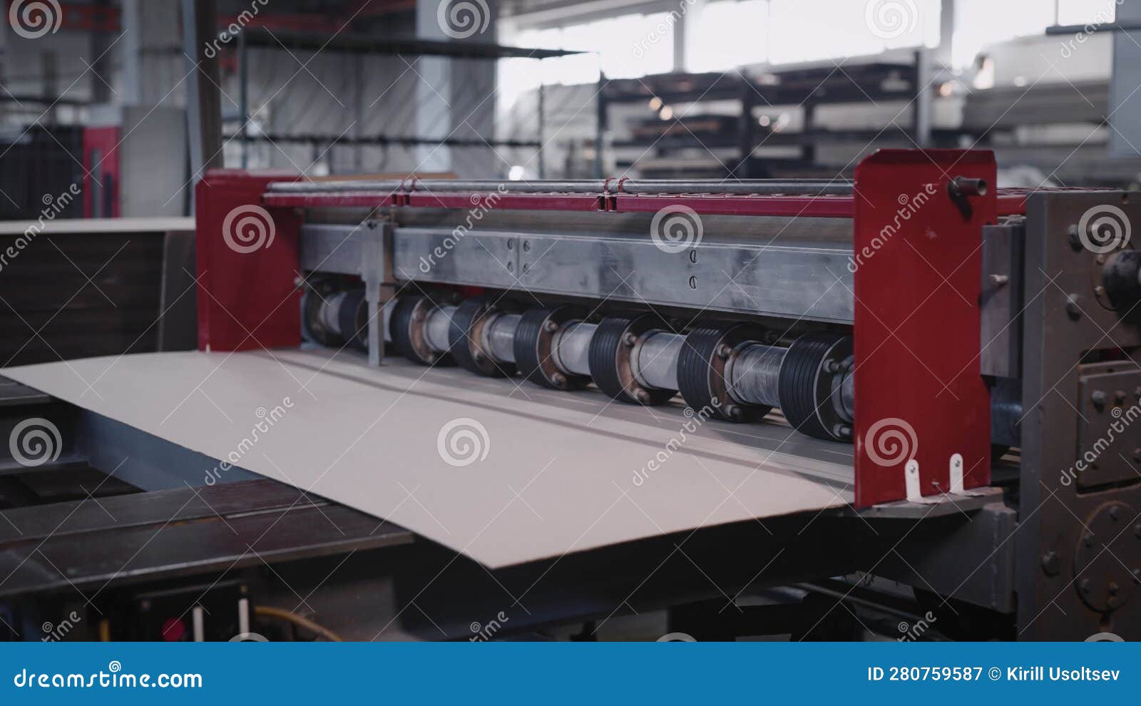 Industrial Machine for Cutting Sheets of Cardboard. Production of ...