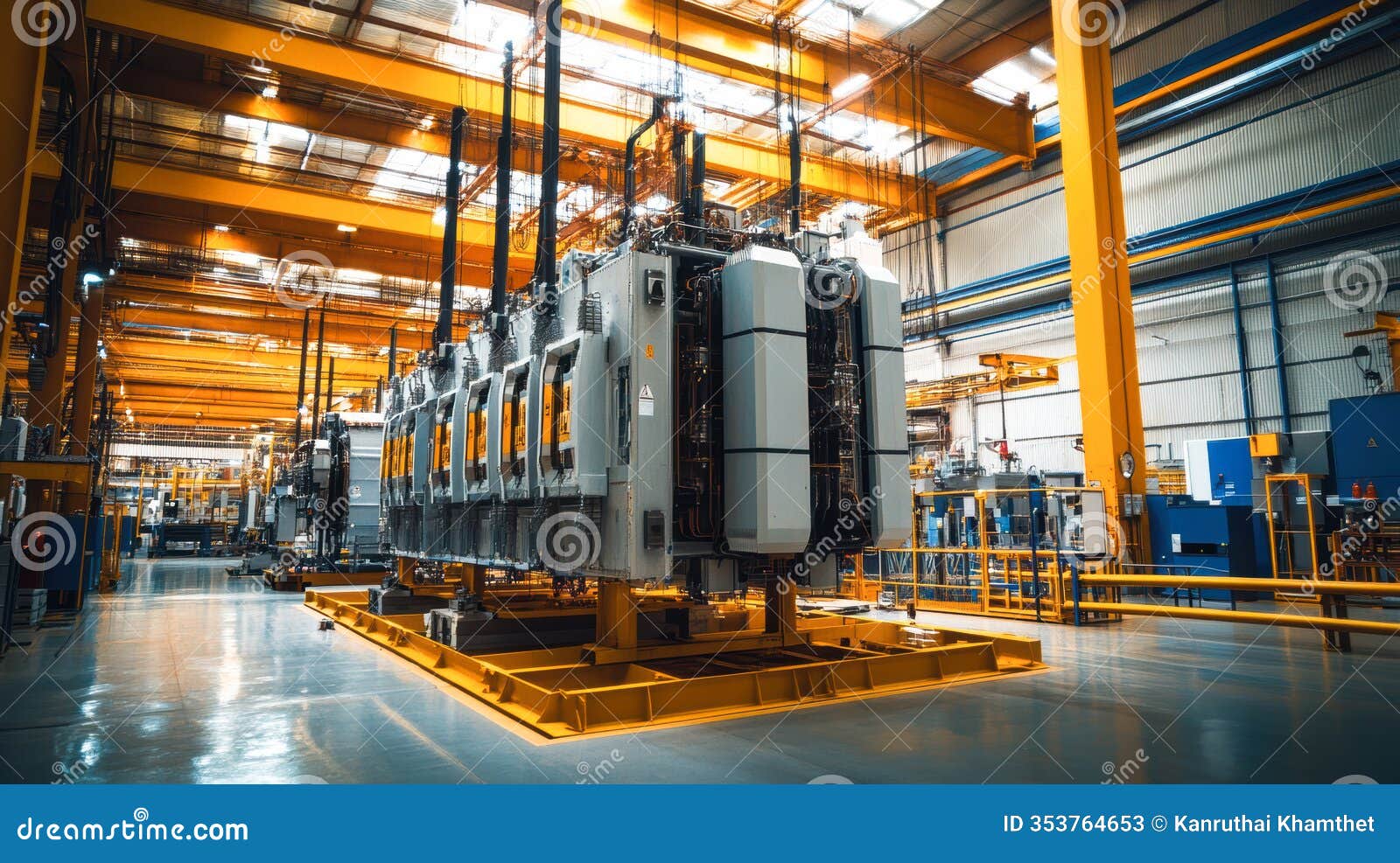 Industrial Machine Engineering in Factory Stock Image - Image of worker ...