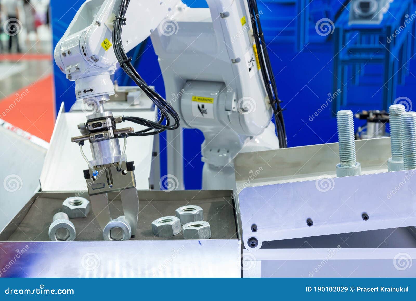Industrial Machine and Factory Robot Arm Stock Image - Image of metal ...