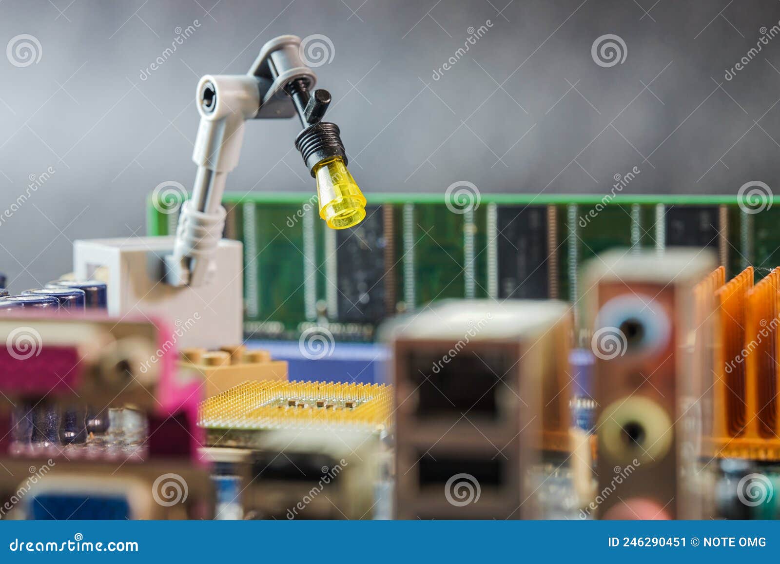 Industrial Machine and Robot Arm. Modern High-tech Robotic Arm with ...