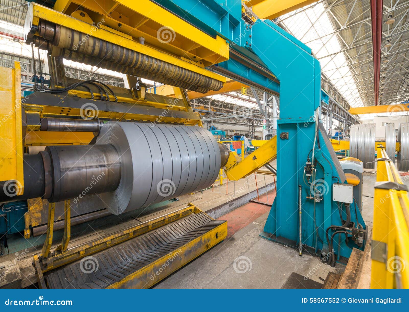 Industrial Machine for Steel Coils Cut Stock Photo - Image of plant ...