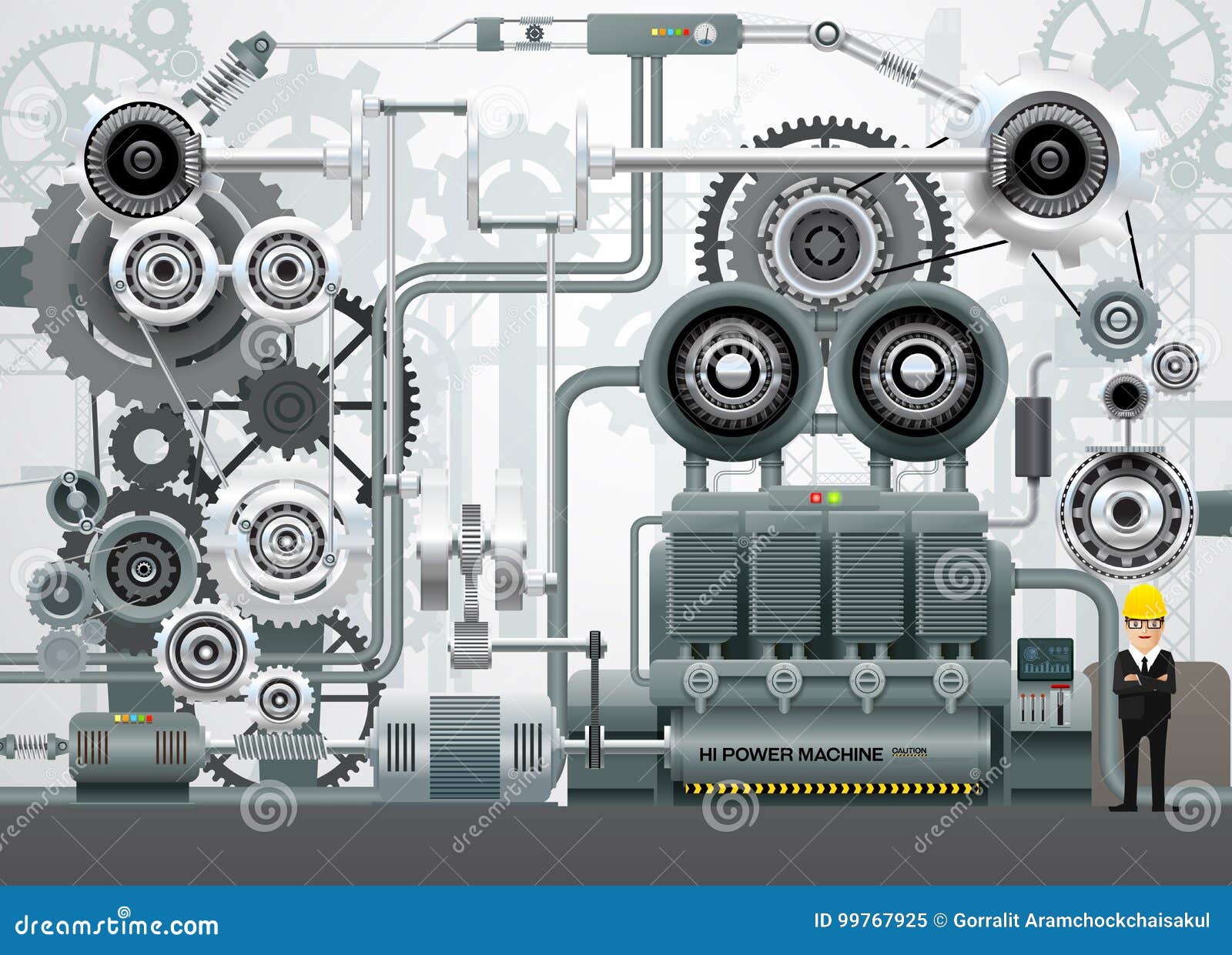Industrial Machinery Factory Engineering Stock Vector - Illustration of ...