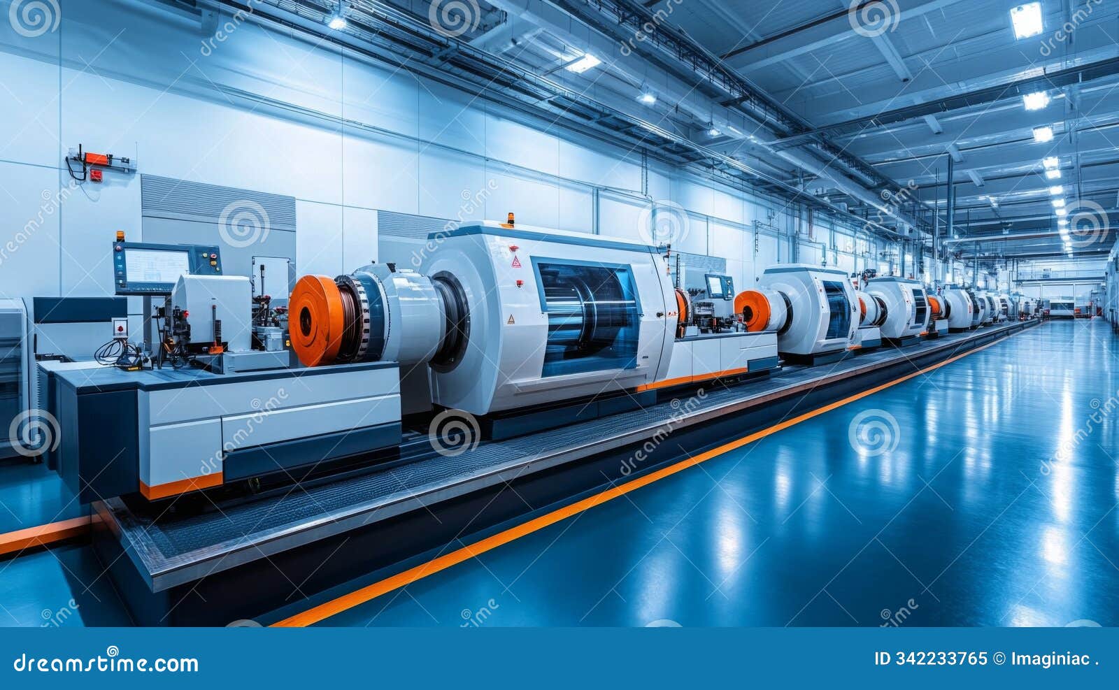 Industrial Machinery Line in a Factory Setting Stock Illustration ...
