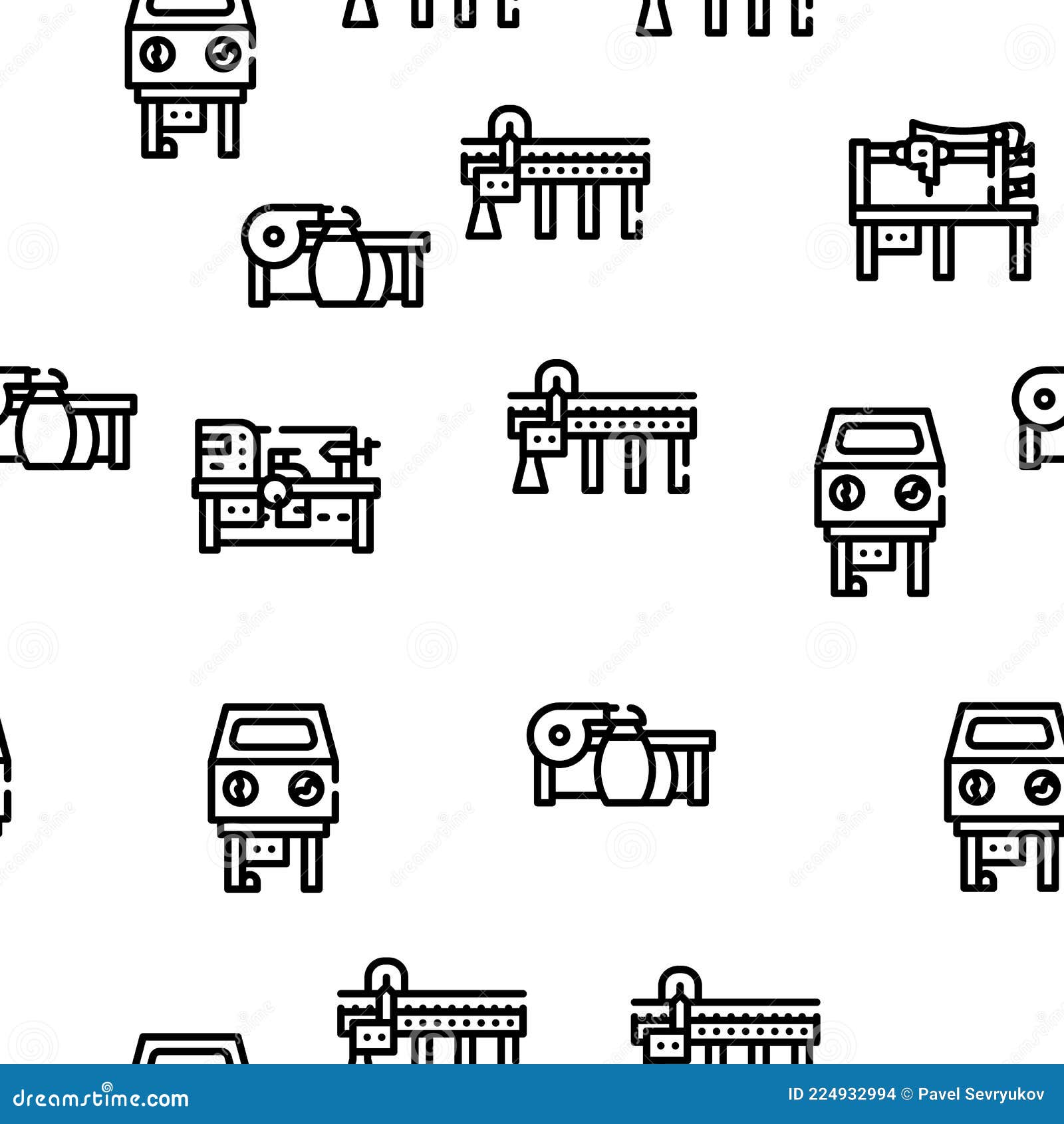 Industrial Machines Vector Seamless Pattern Stock Vector - Illustration ...
