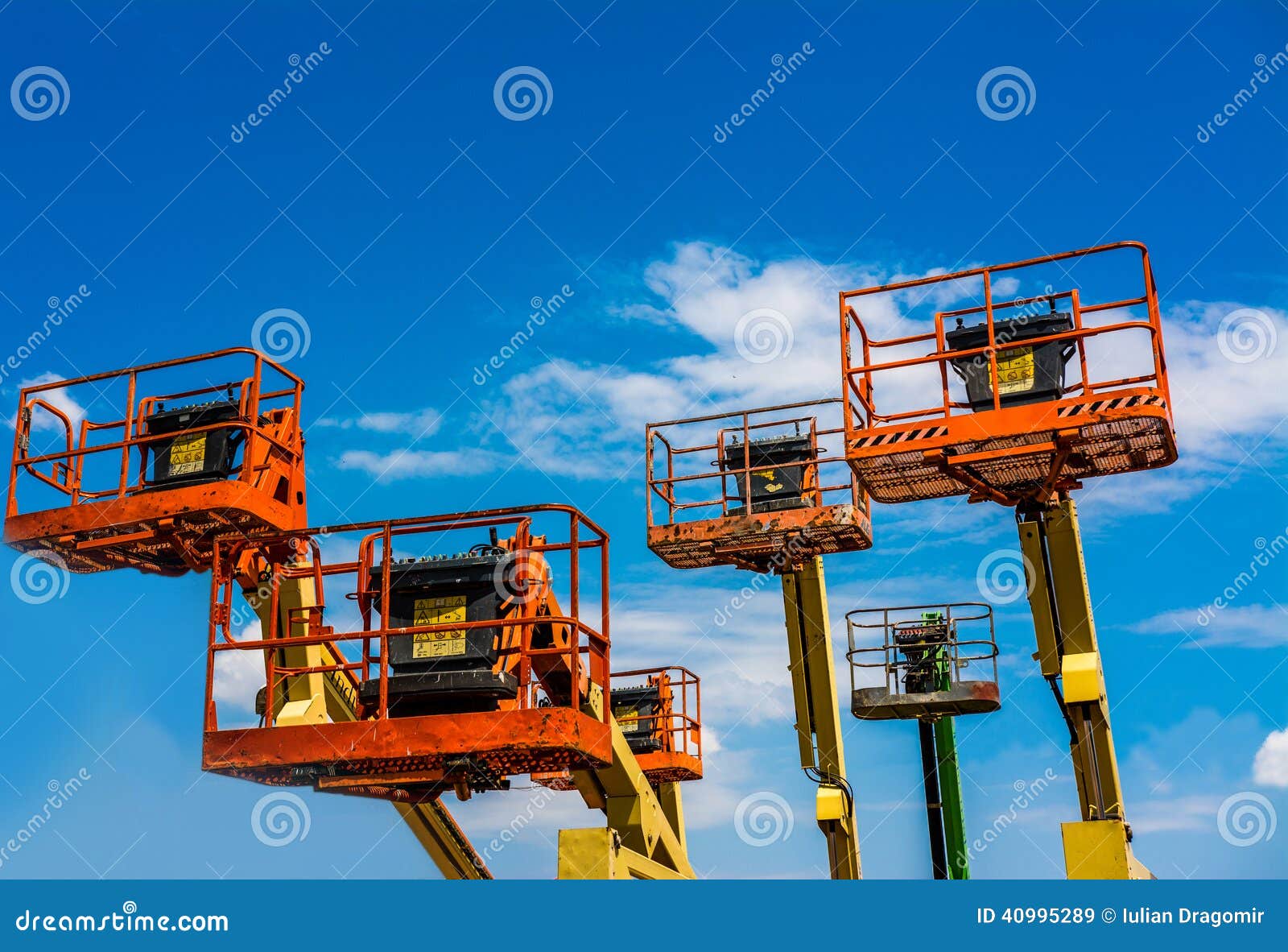Industrial Man Lift stock image. Image of orange, crane - 40995289
