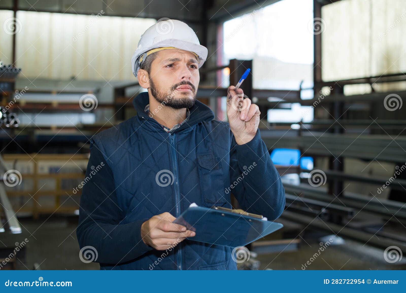 Industrial Manager in Factory Stock Photo - Image of industrial, upkeep ...