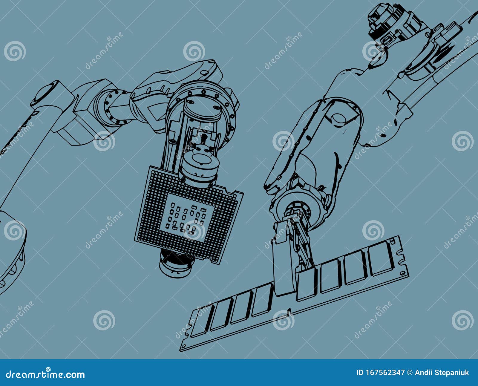 Industrial Manipulators and Microelectronics Stock Vector ...