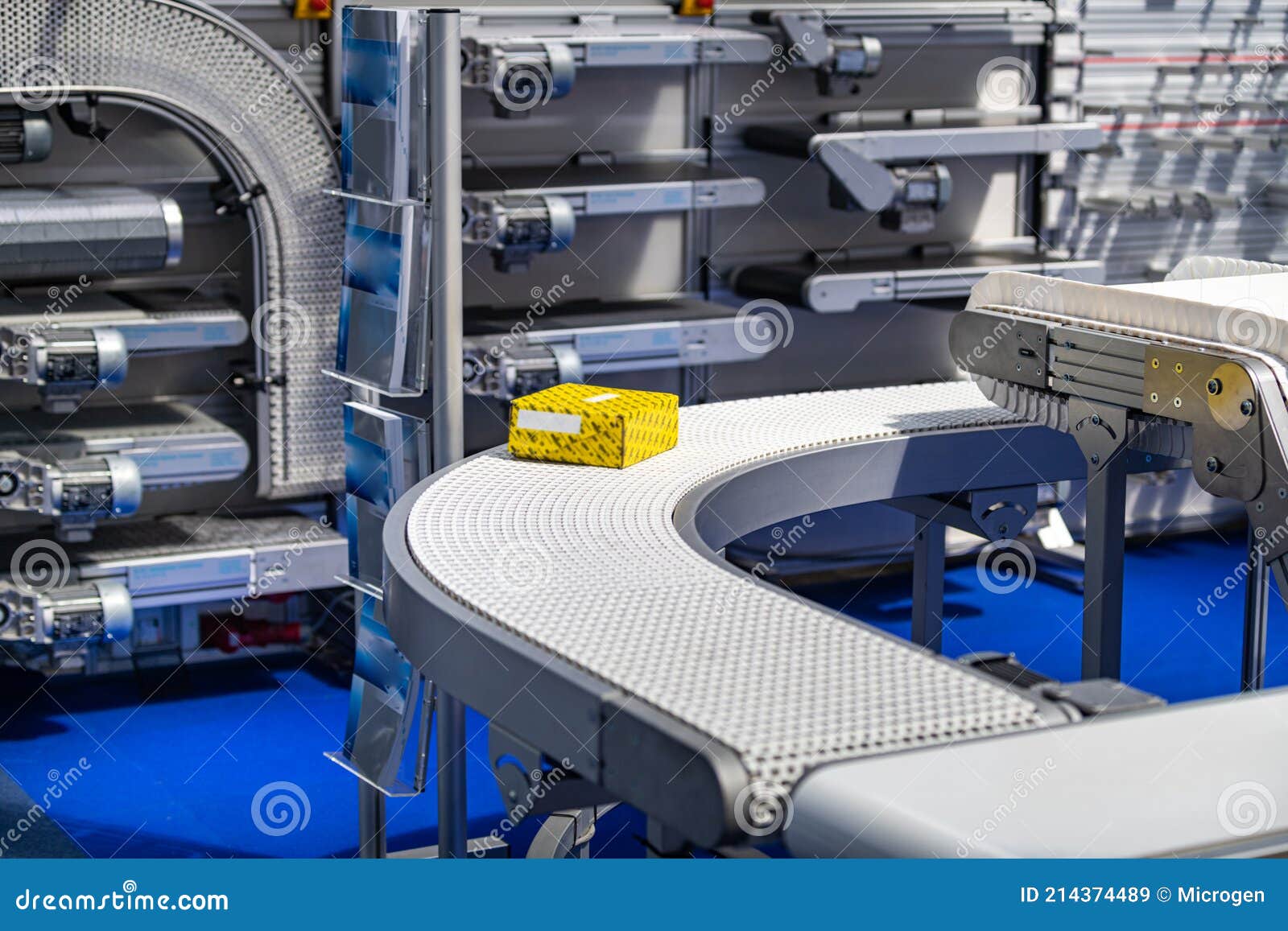 Industrial Manufacturing Conveyor Belt Roller Track System Stock Image ...