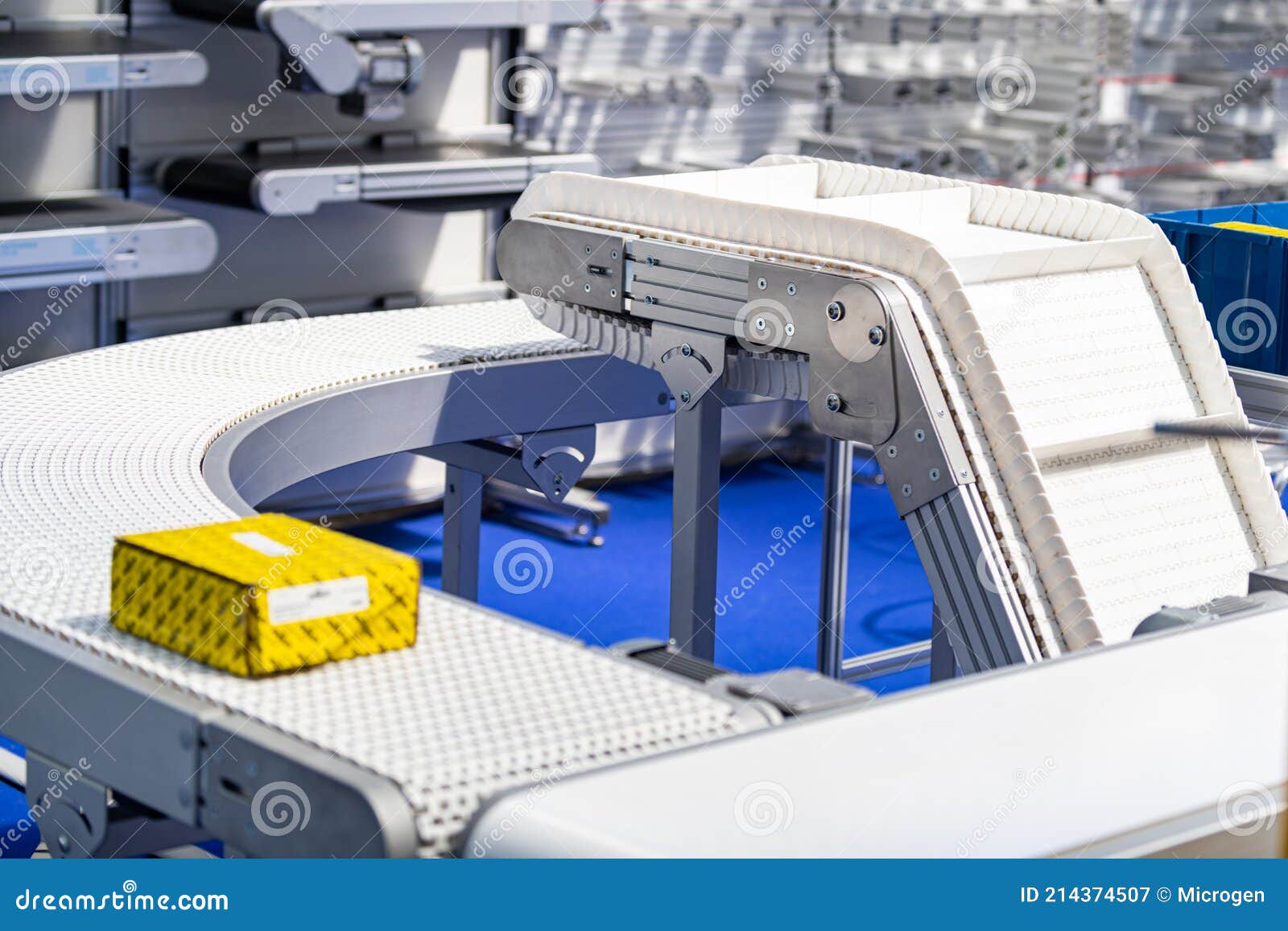 Industrial Manufacturing Conveyor Belt Roller Track System Stock Image ...