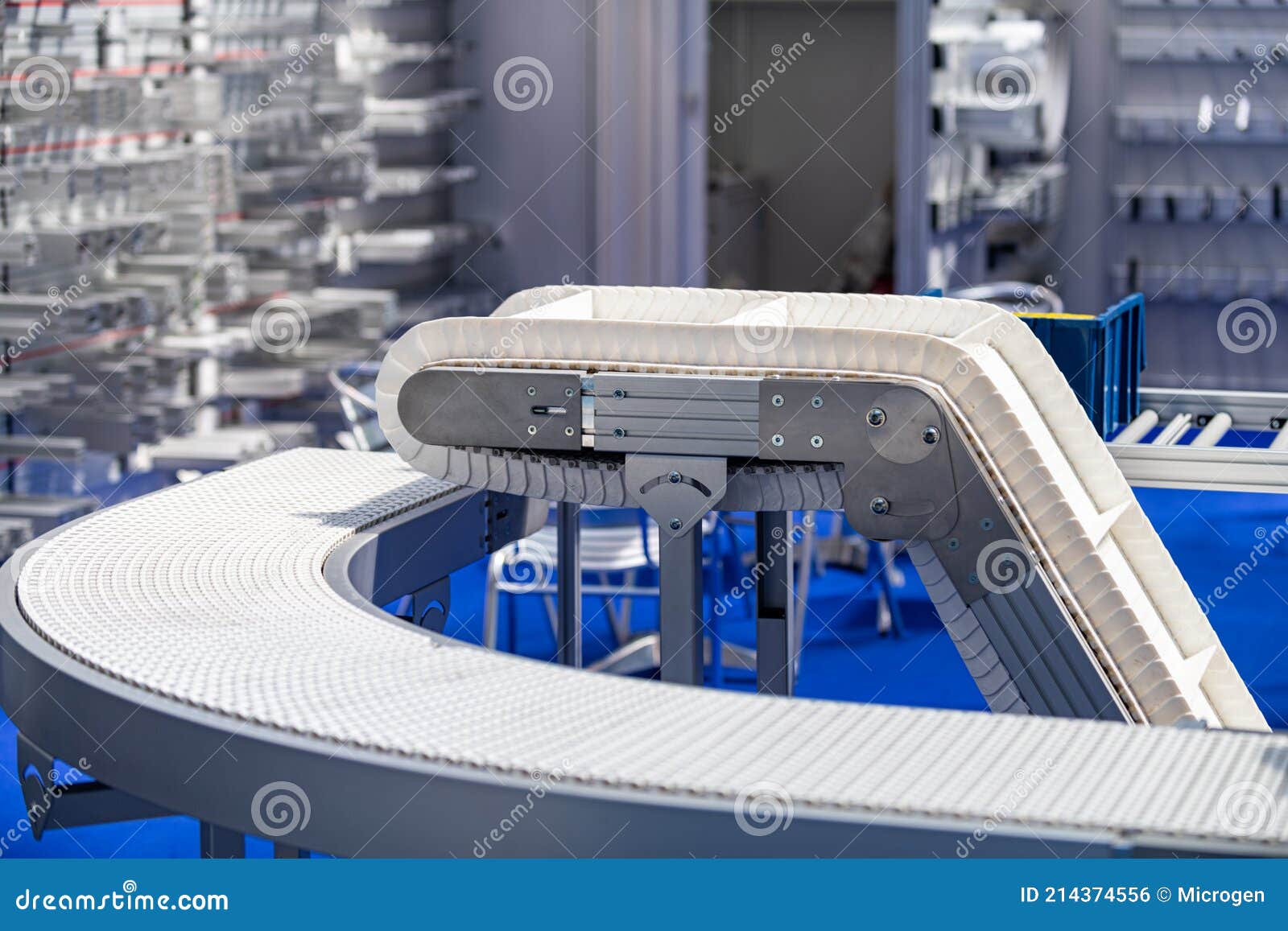 Industrial Manufacturing Conveyor Belt Roller Track System Stock Photo ...