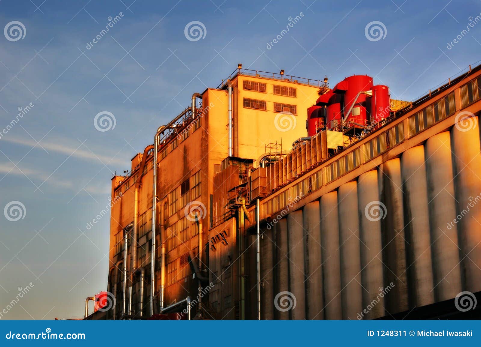 Industrial Manufacturing Plant Stock Image - Image of towers, train ...