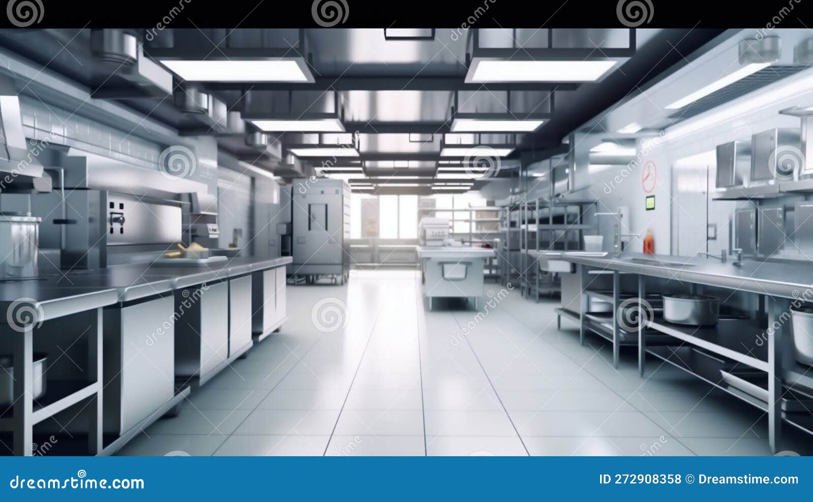 Industrial Massive Central Kitchen. Generative AI Stock Illustration ...