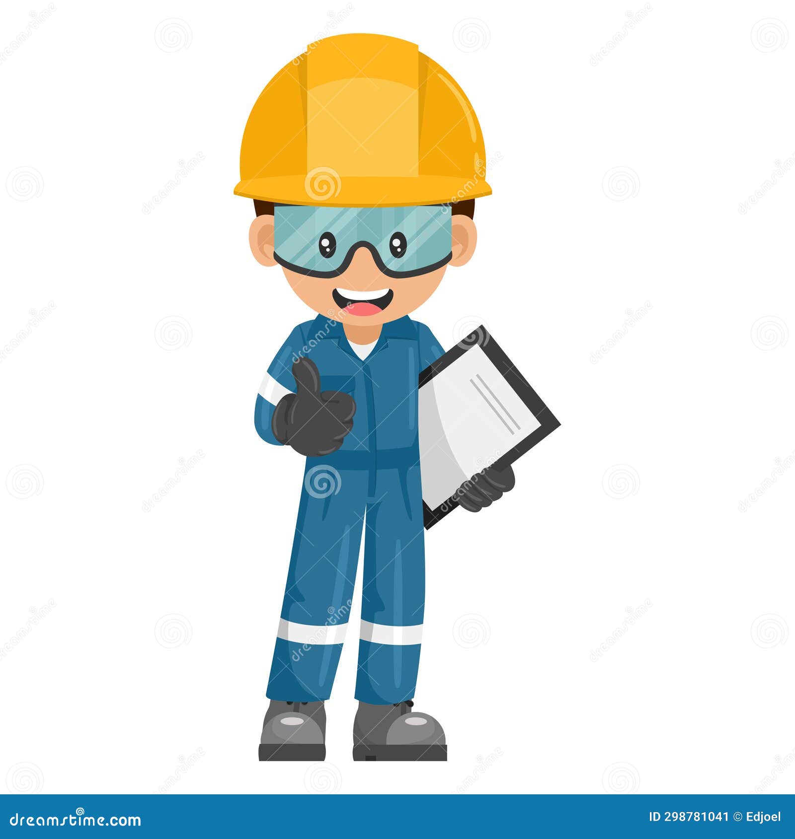 Engineer With Personal Protective Equipment And Icons, Safety ...