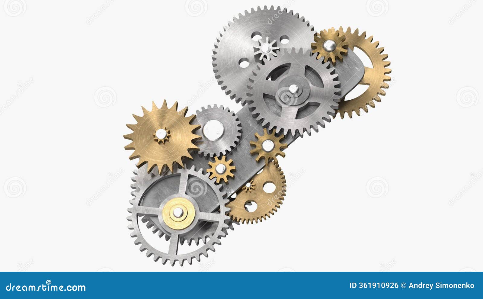 Industrial Mechanical Gear System with Interlocking Parts Stock Photo ...