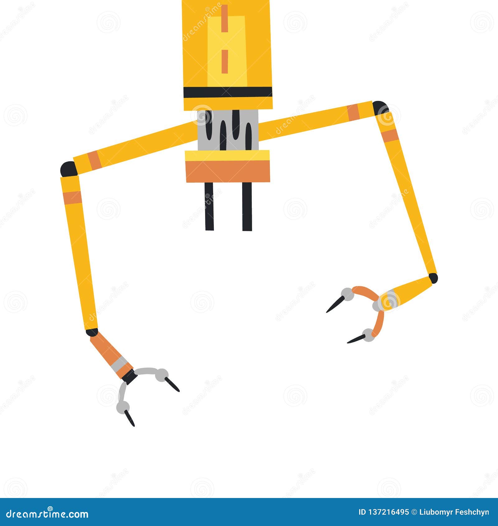 Industrial Mechanical Robot Arm Vector Icon. Yellow Robotic Arm. Stock ... Industrial Mechanical Robot Arm Vector Icon. Yellow Robotic Arm. Stock ...