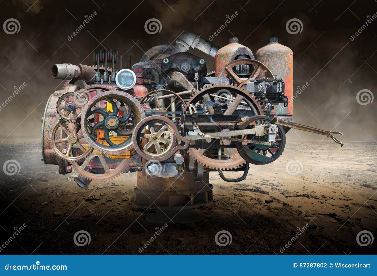 Industrial Mechanical Steampunk Machine, Technology Stock Photo - Image ...