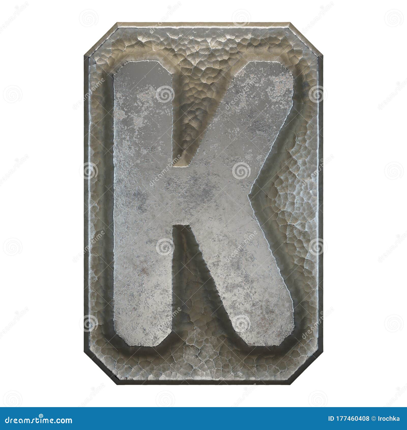 Industrial Metal Alphabet Letter K on White Background 3d Stock ...