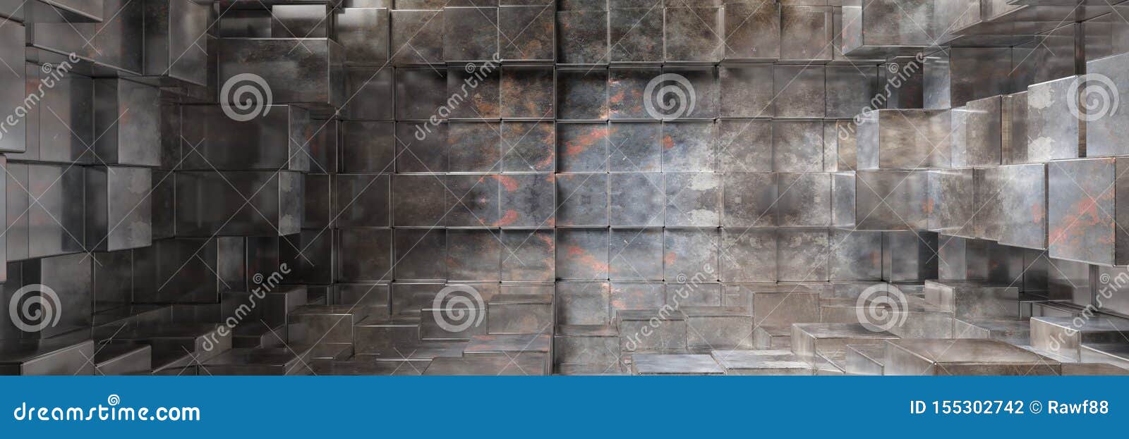 Industrial Metal Background Texture, Cube Shape Elements Pattern. 3d ...