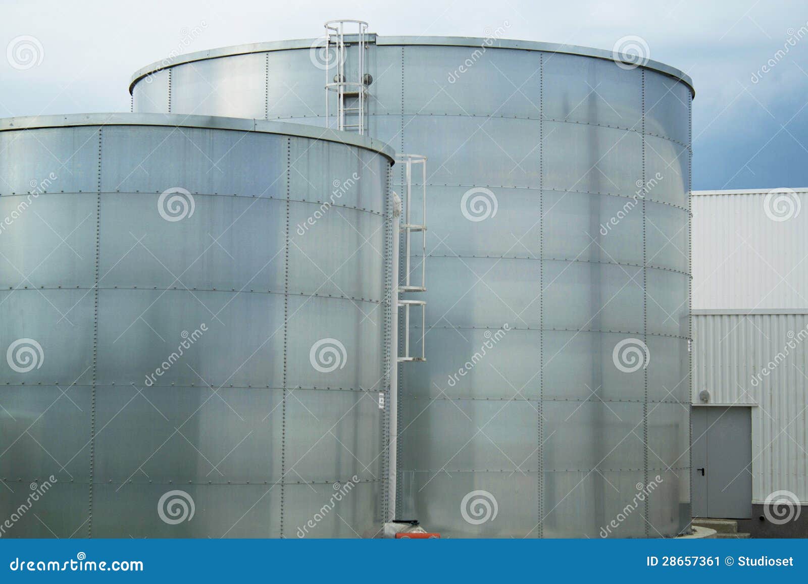 Industrial metal cisterns stock image. Image of biofuel - 28657361