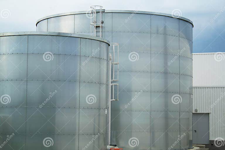 Industrial metal cisterns stock image. Image of biofuel - 28657361
