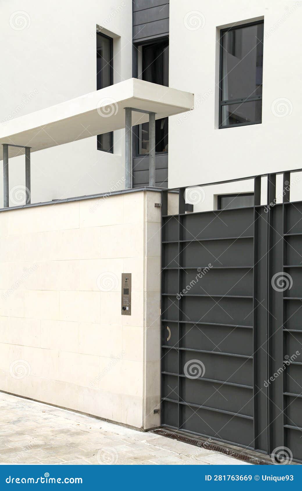 Industrial Metal Gate for a Building Stock Image - Image of wicket ...