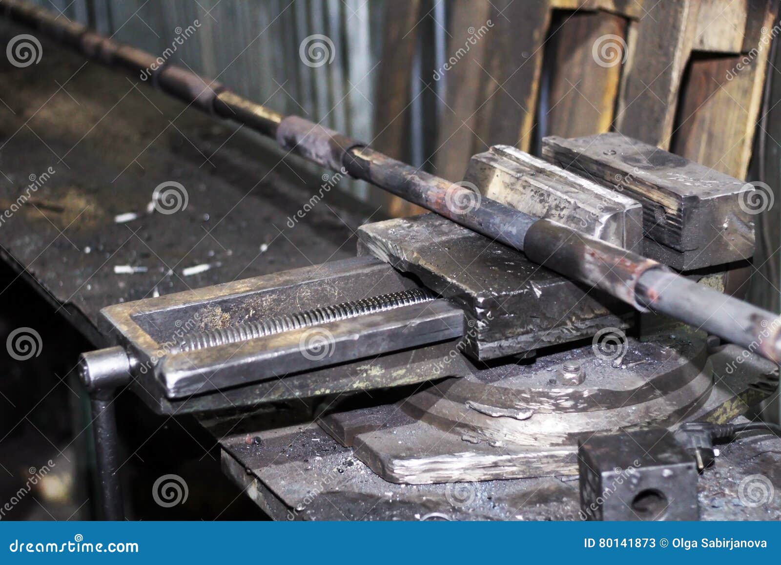 Industrial Metal Machining, a Working Machine Stock Image - Image of ...