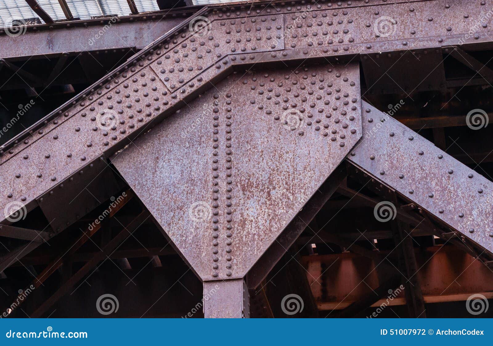Industrial Metal Riveted Girder Joint Bend Stock Photo - Image of ...