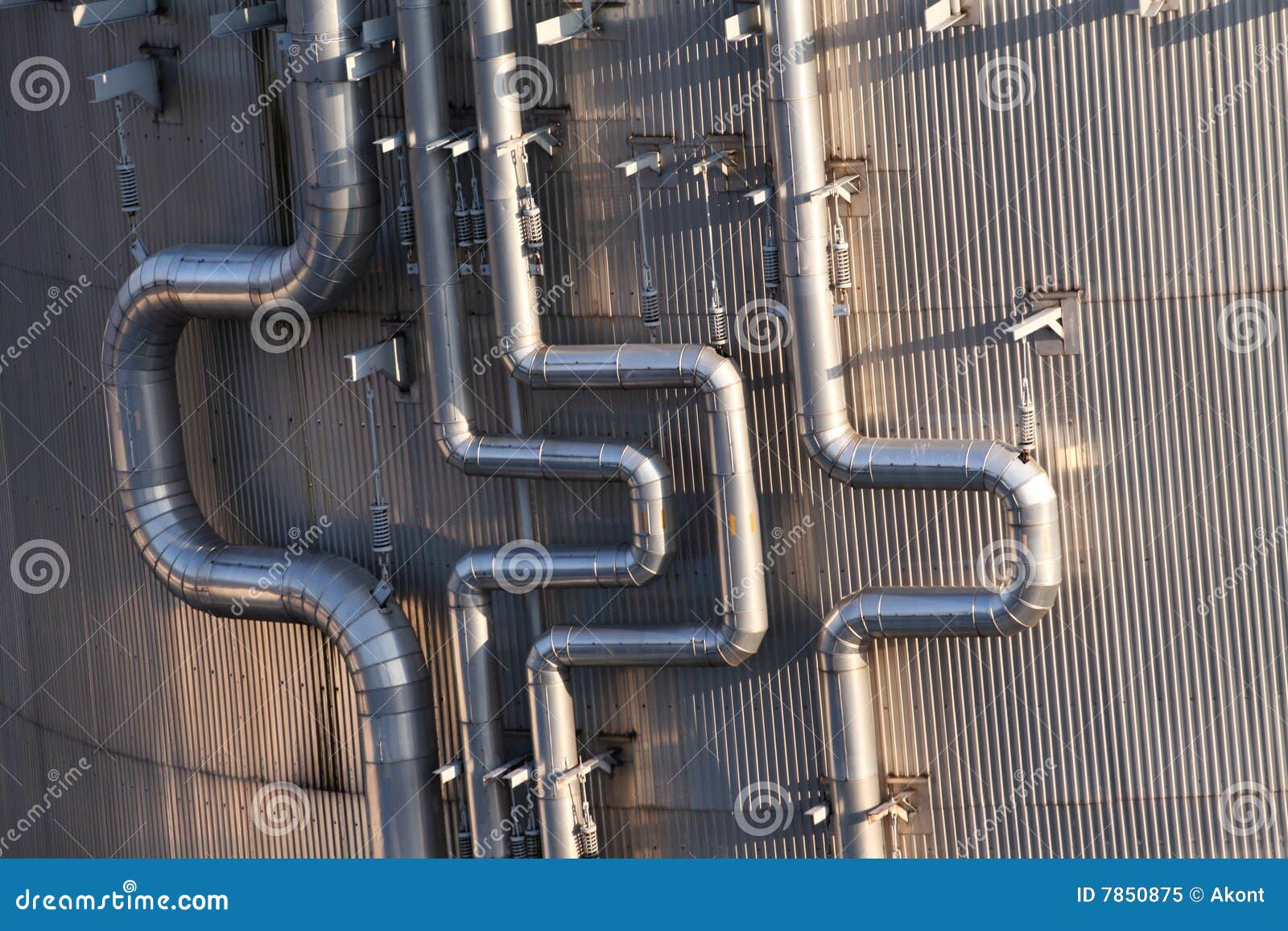 Industrial Metal Silver Pipes Stock Image - Image of transport, silver ...