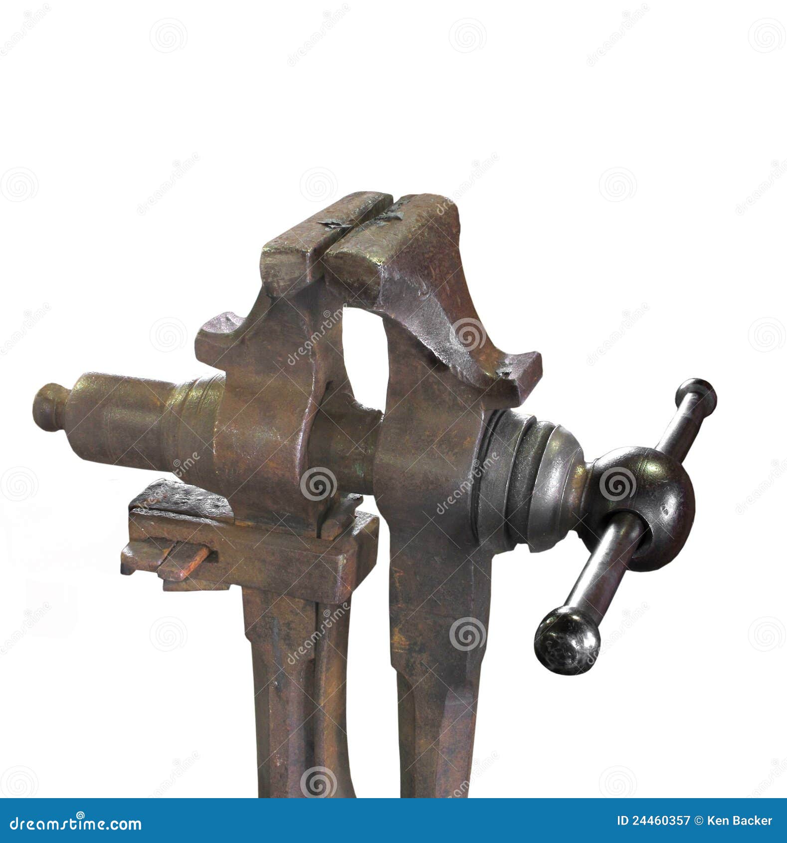 Industrial Metal Vise Isolated. Stock Image - Image of steel ...