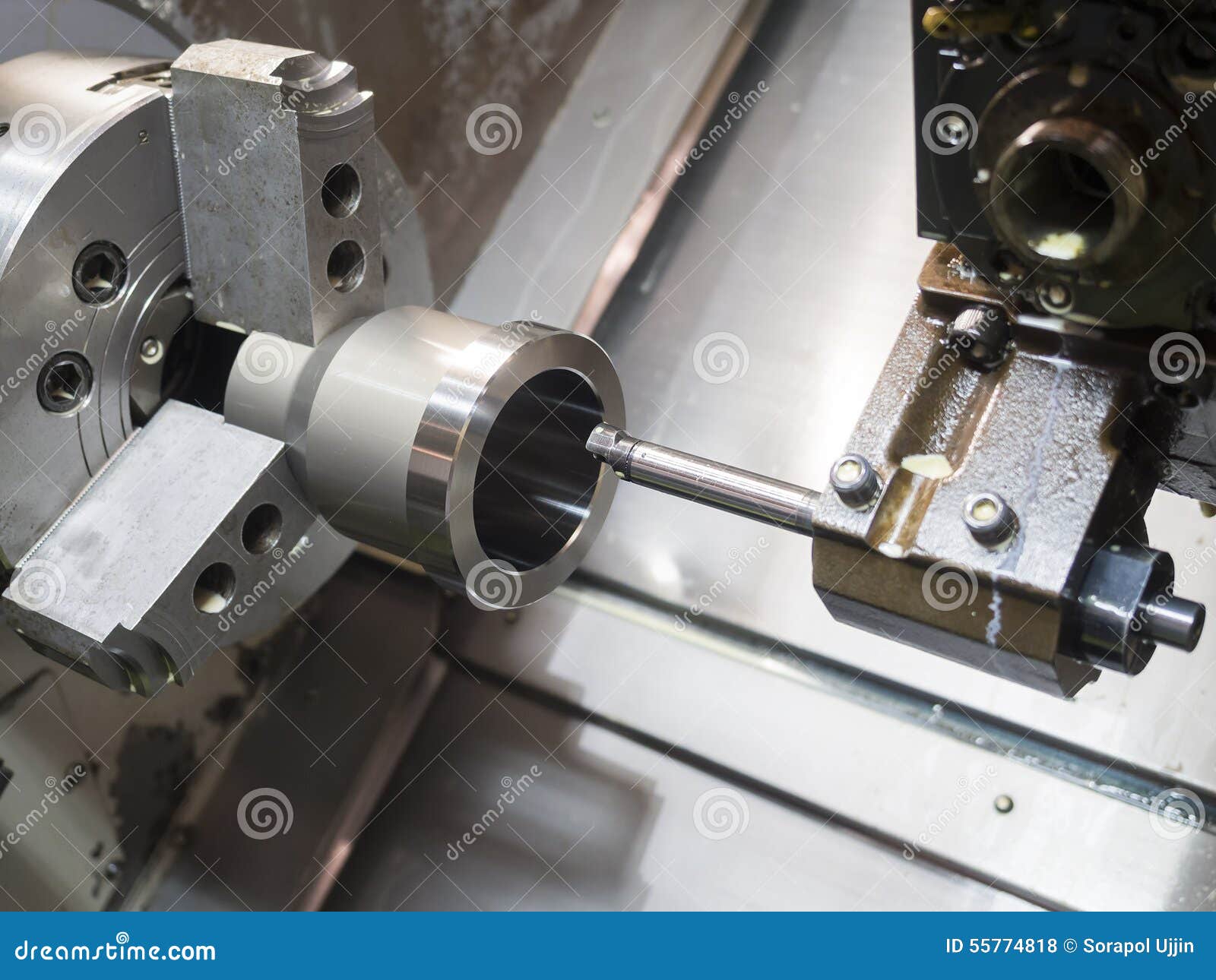 Industrial Metal Work Machining Process on CNC L Stock Photo - Image of ...