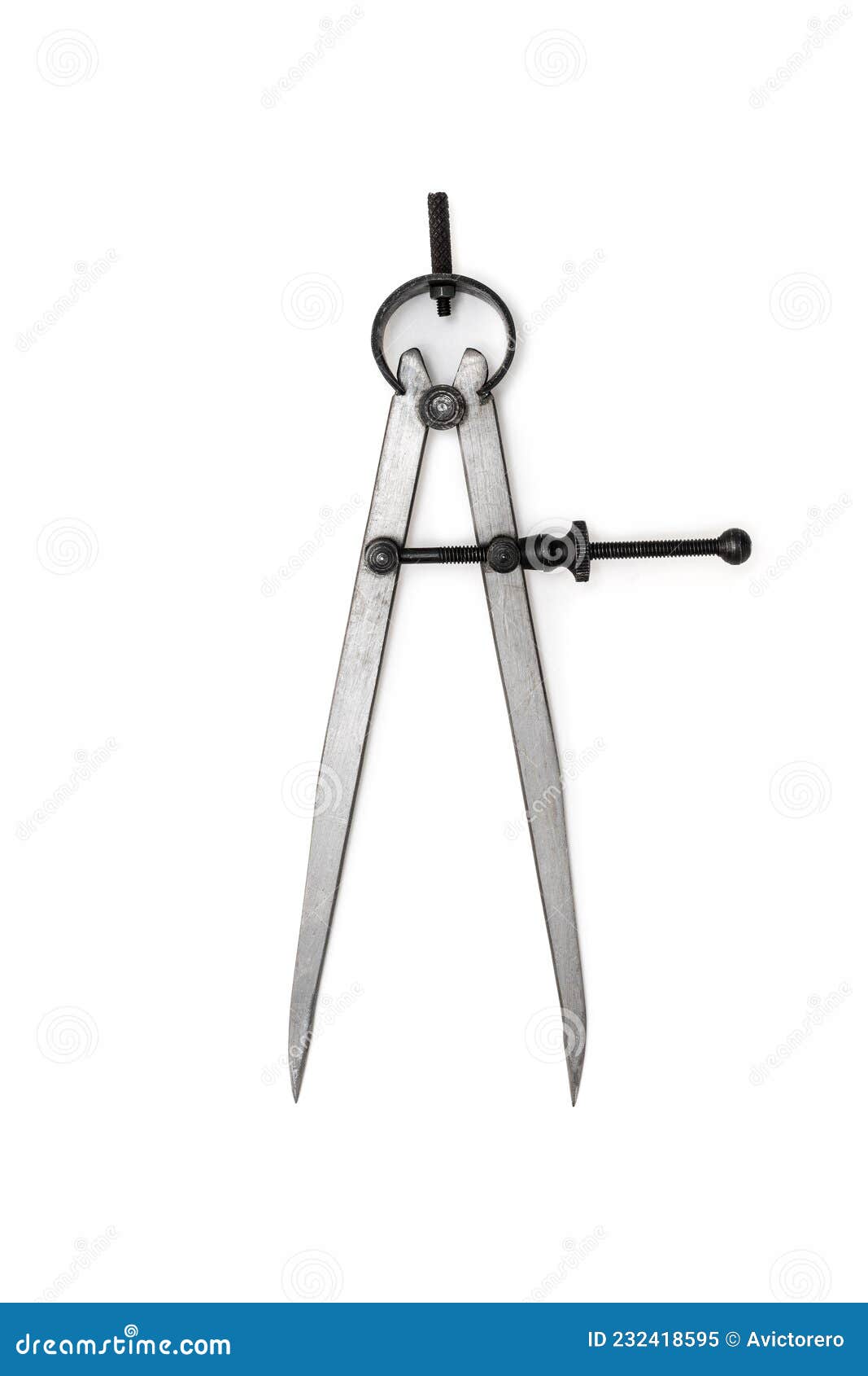 Metallic Compass Work Tool Isolated on White Background Stock Image ...