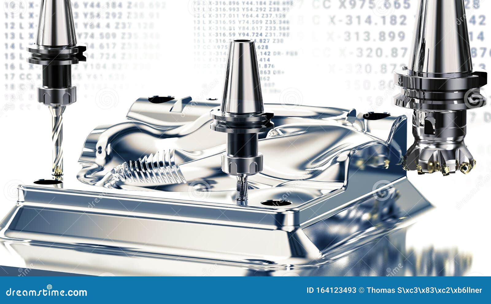 Hight Precision CNC Milling Machine Stock Illustration - Illustration ...