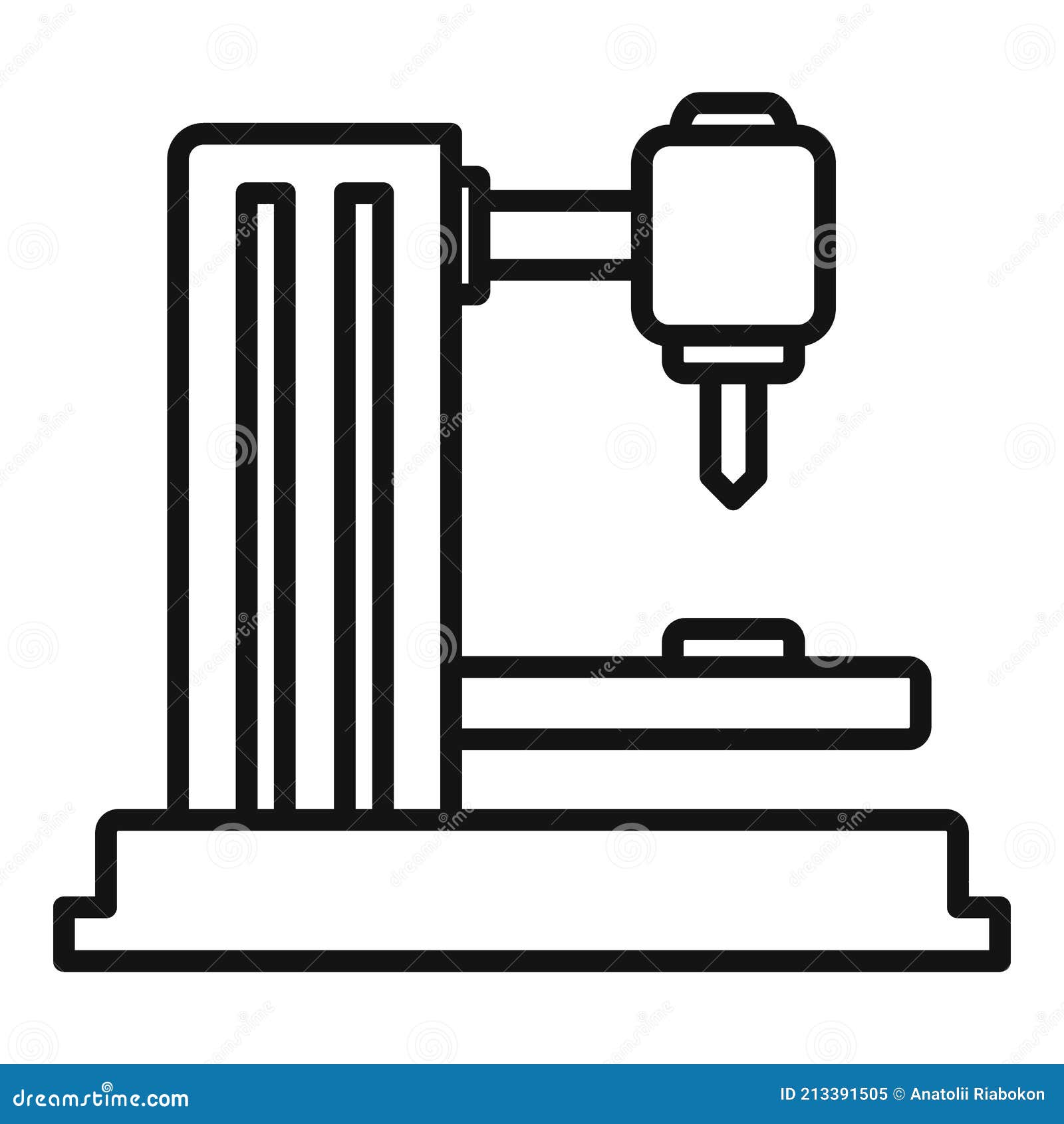 Industrial Milling Machine Icon, Outline Style Stock Vector ...