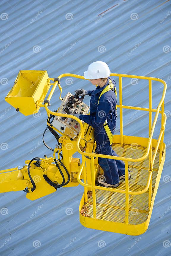 Industrial Millwright at Work Stock Image - Image of safety, helmet ...