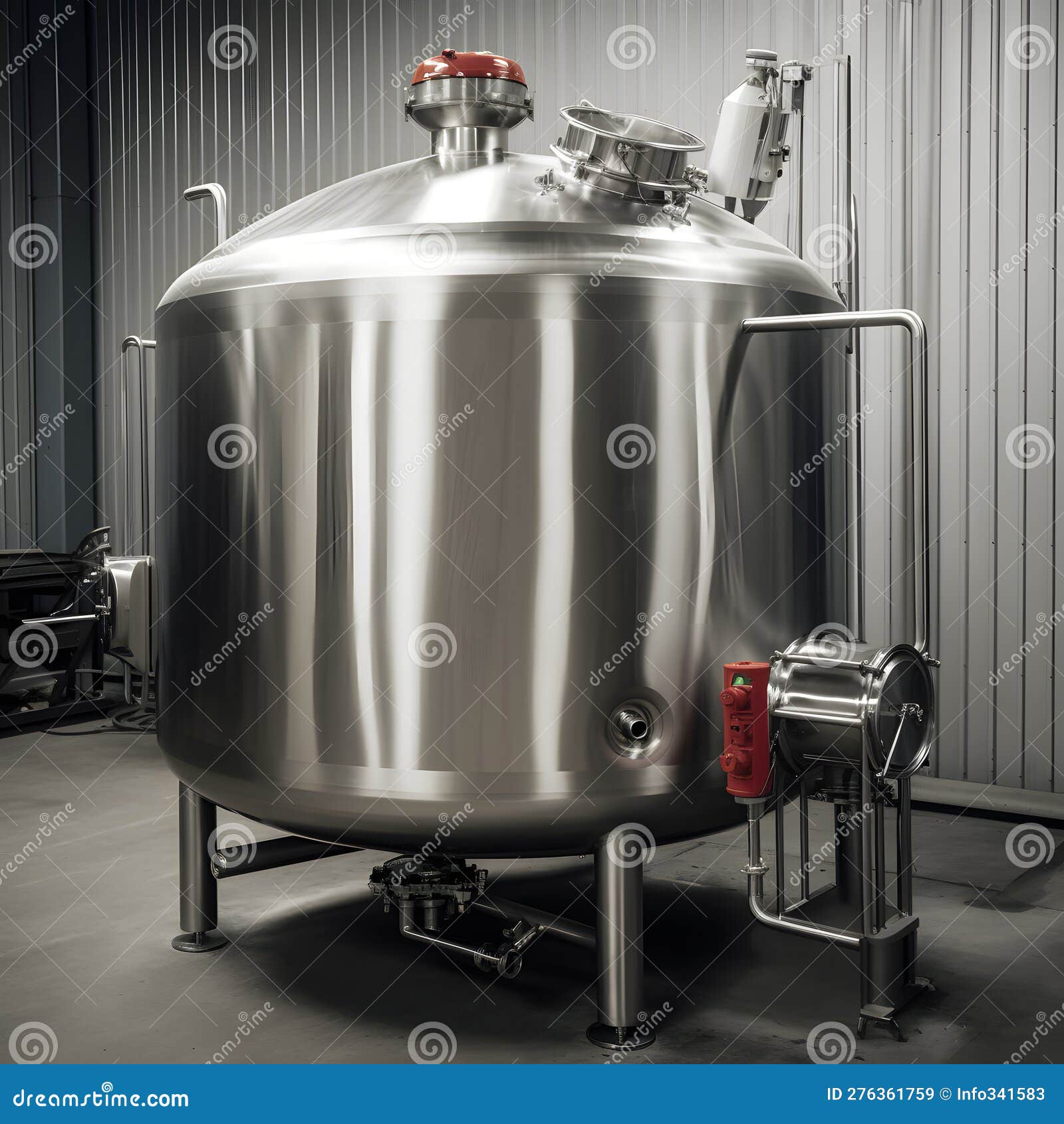 An Industrial Mixing Tank with a Stirring Blade Created with Generative ...