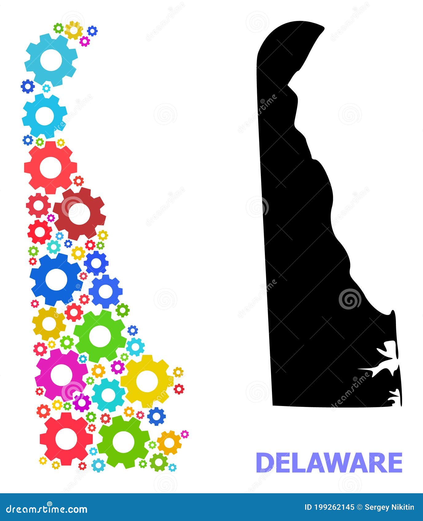 Colorful Delaware Political Map With Clearly Labeled, Separated Layers ...