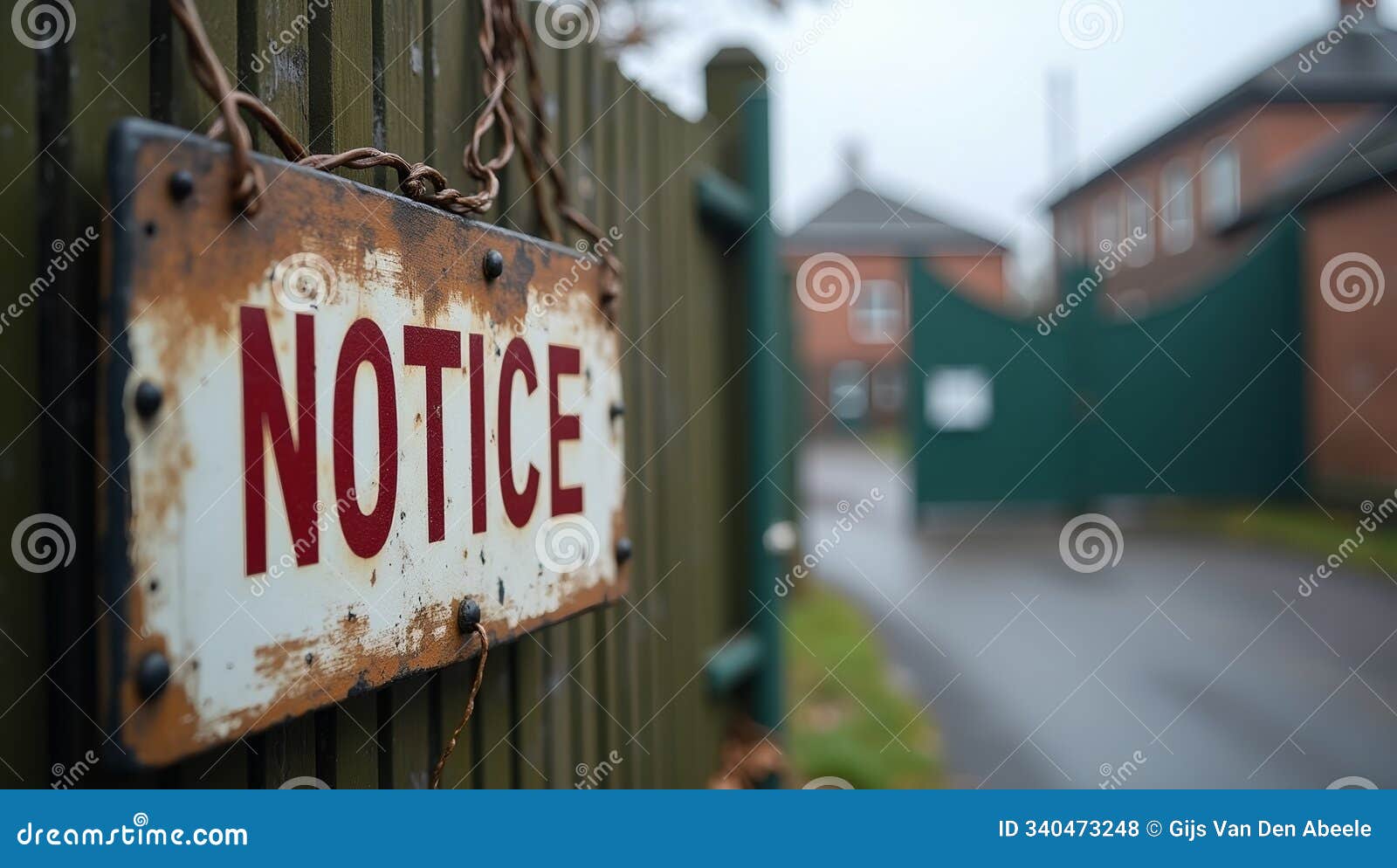 Industrial Notice Sign at Factory Gate Stock Illustration ...