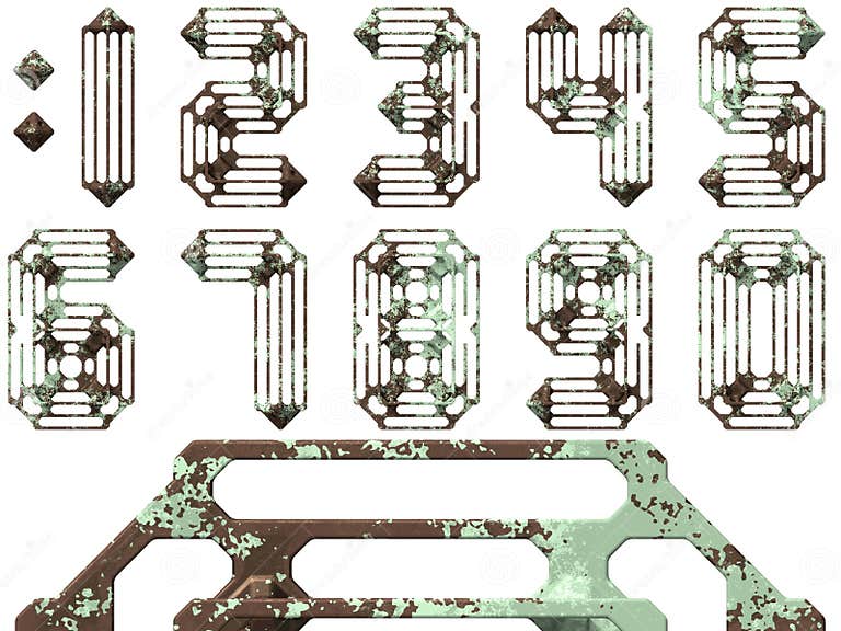 Industrial numbers stock illustration. Illustration of forge - 65924821