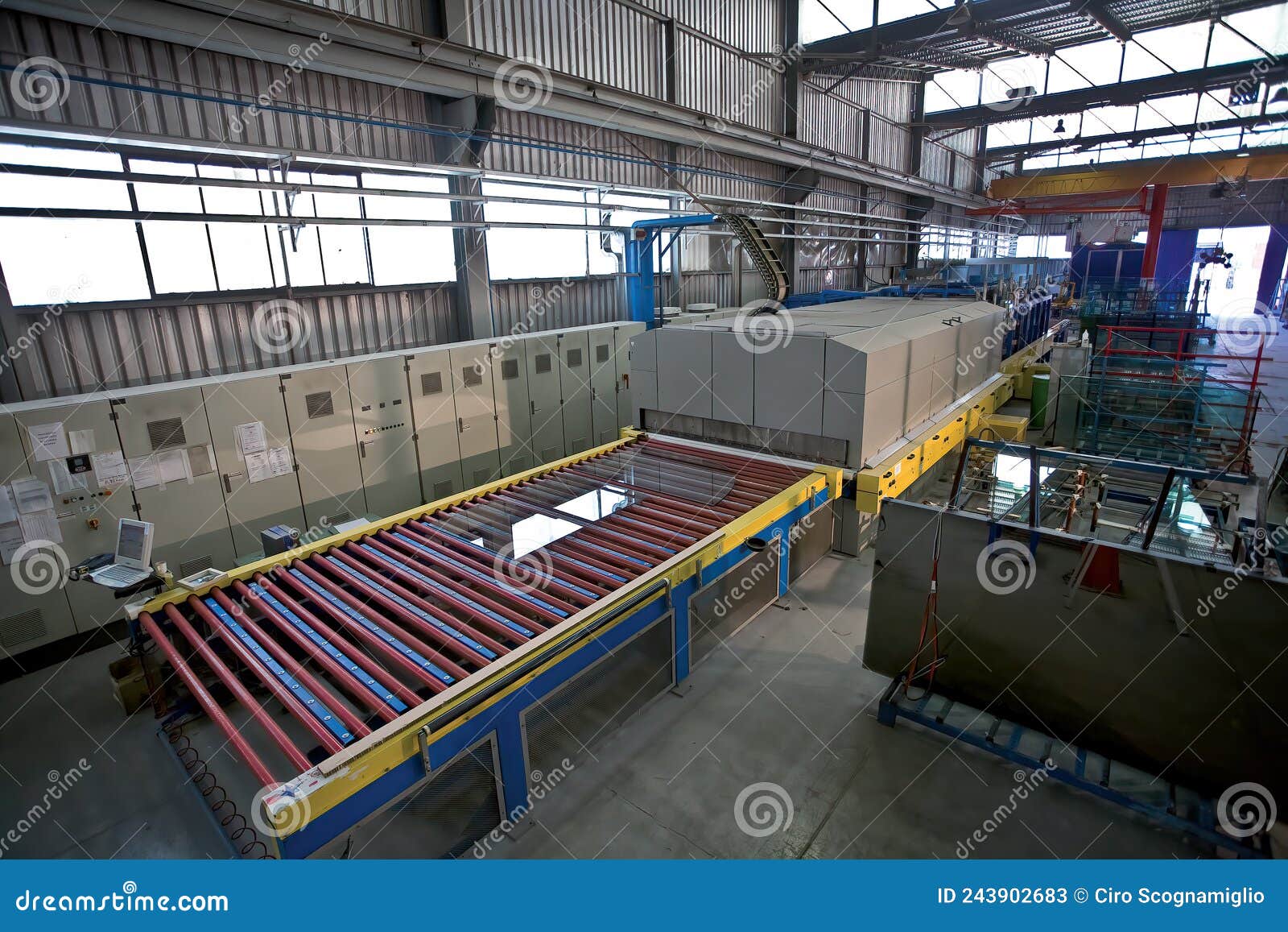 Glass Tempered Working Machine Stock Image - Image of cutting, control ...