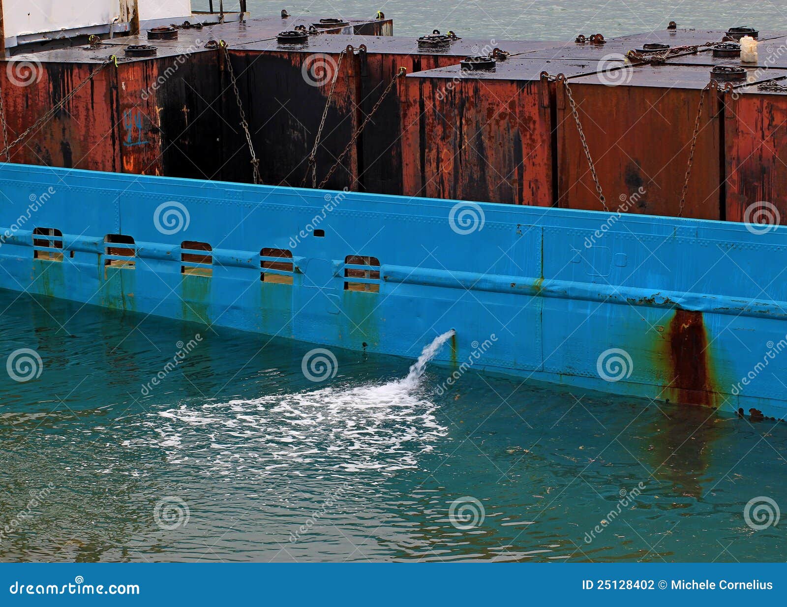 Industrial Oil Containers on a Shipping Barge Stock Photo - Image of ...