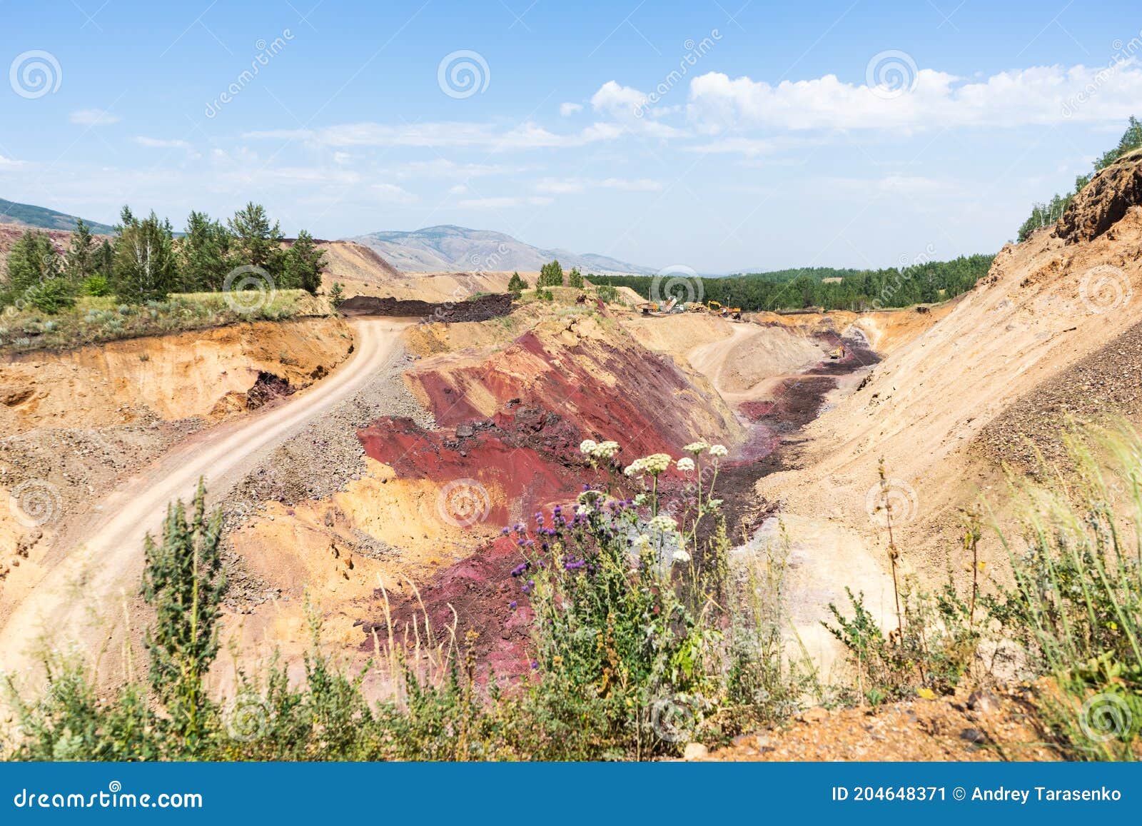 Industrial Open-pit Magnesium Mine . Stock Image - Image of material ...
