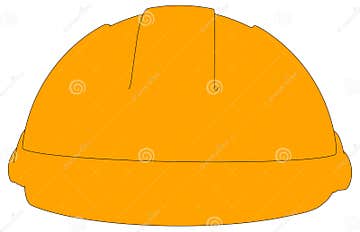 Industrial Orange Hard Hat. Front View Stock Vector - Illustration of ...