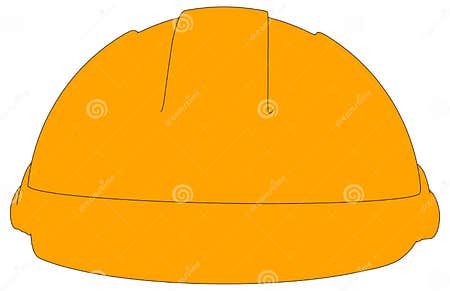 Industrial Orange Hard Hat. Front View Stock Vector - Illustration of ...