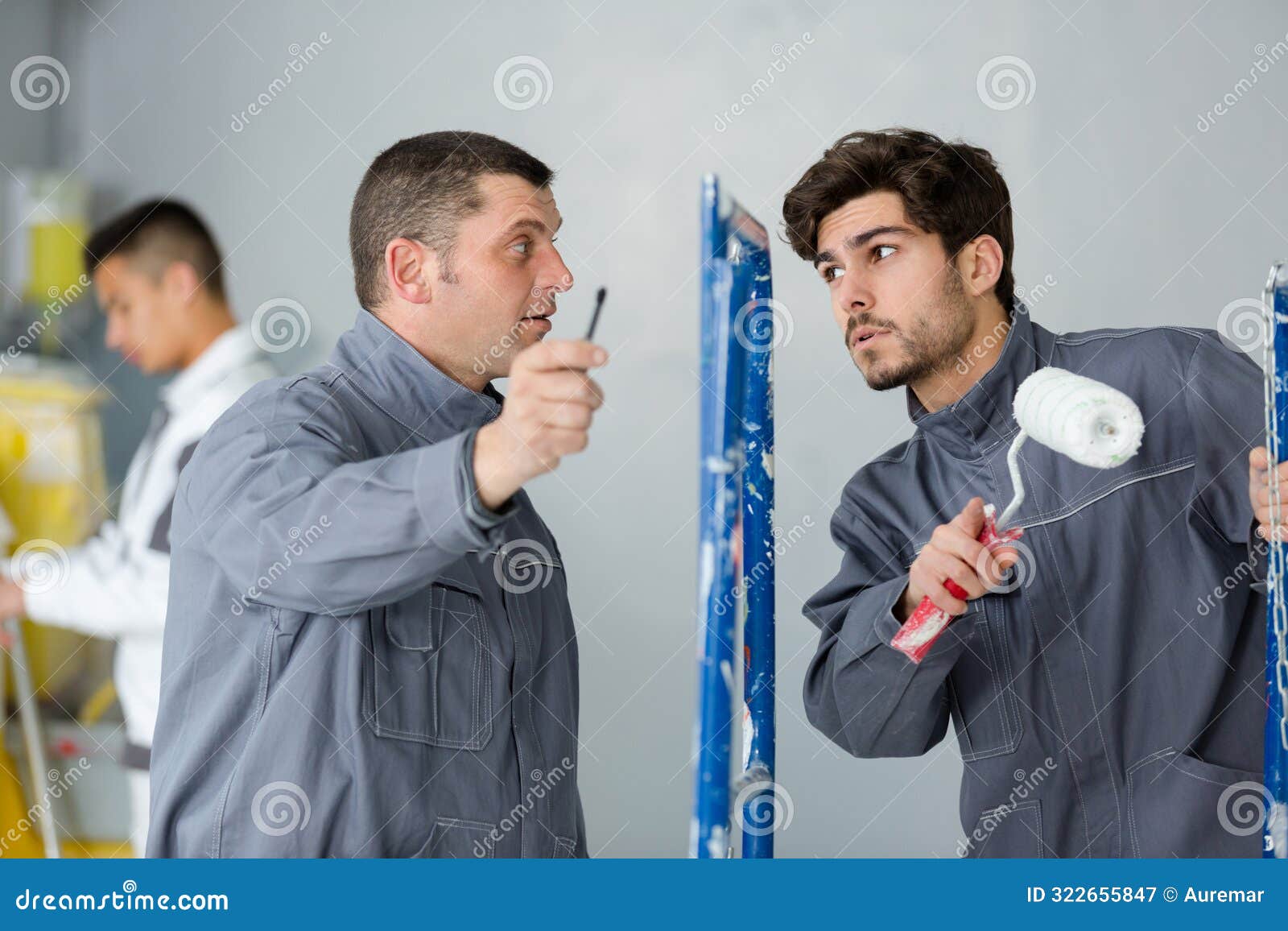 Industrial Painting Contractor Manager Giving Instructiosn Stock Image ...