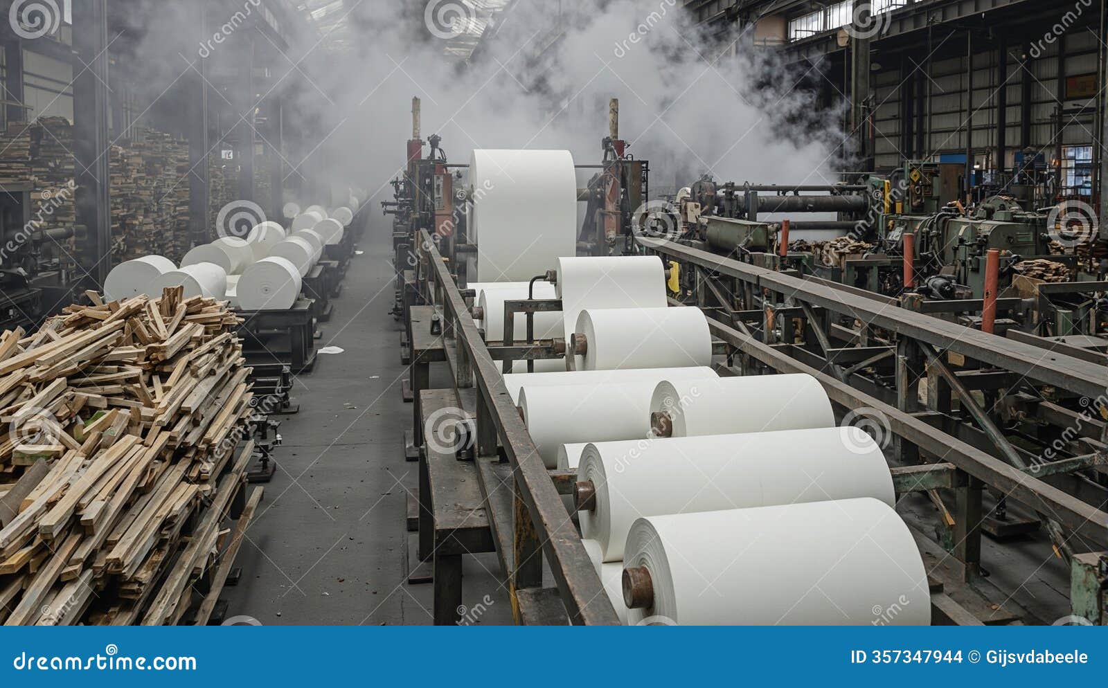 Industrial Paper Manufacturing Process In A Paper Mill Royalty-Free ...