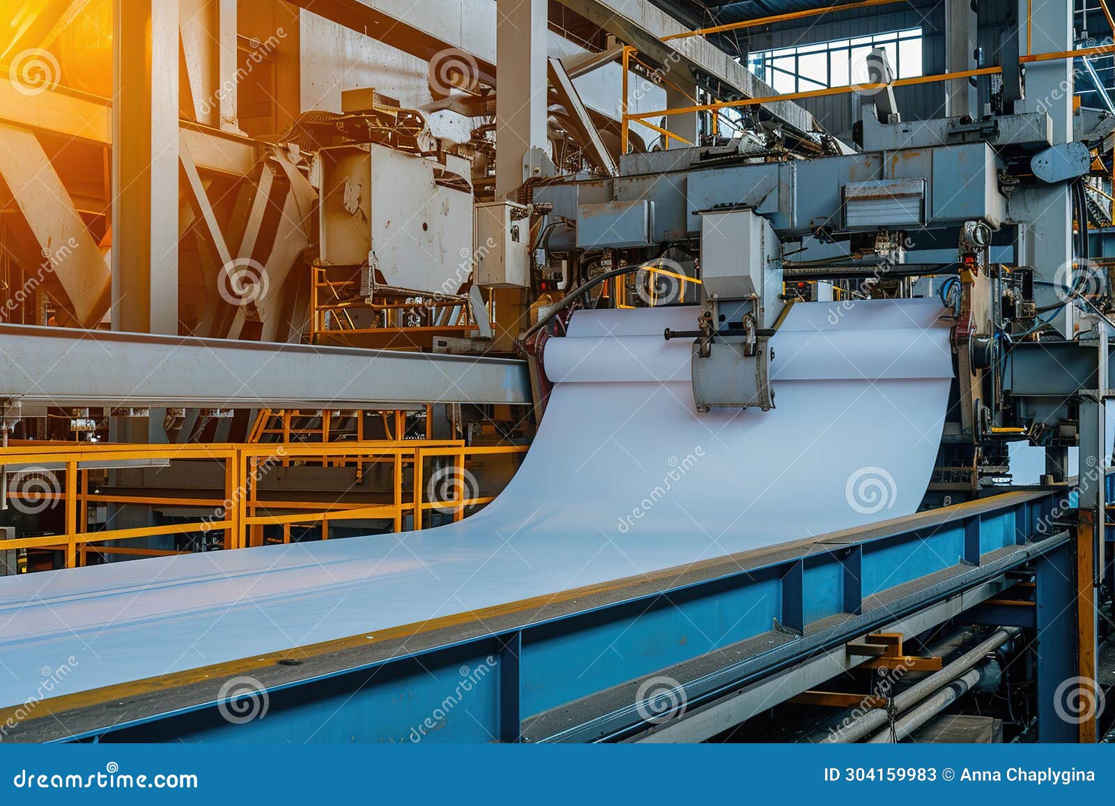 Industrial Paper Production Line with Machinery at Work Stock ...