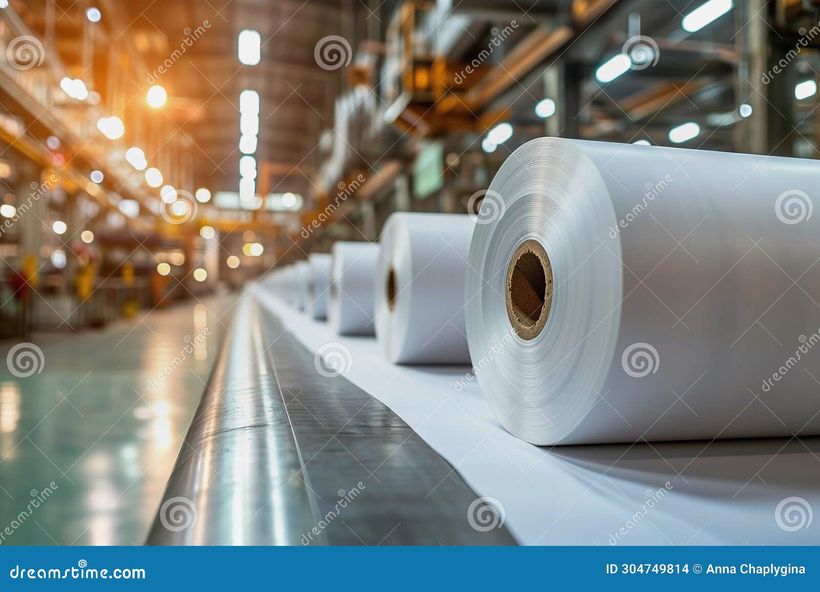 Industrial Paper Production Line with Machinery at Work Stock Photo ...