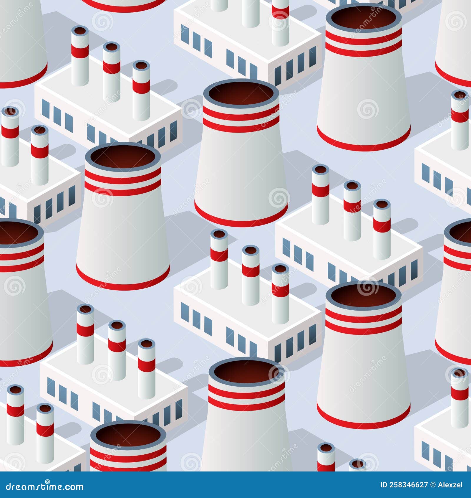 Industrial Pattern of the 3d Illustration of Industrial Objects Plant ...